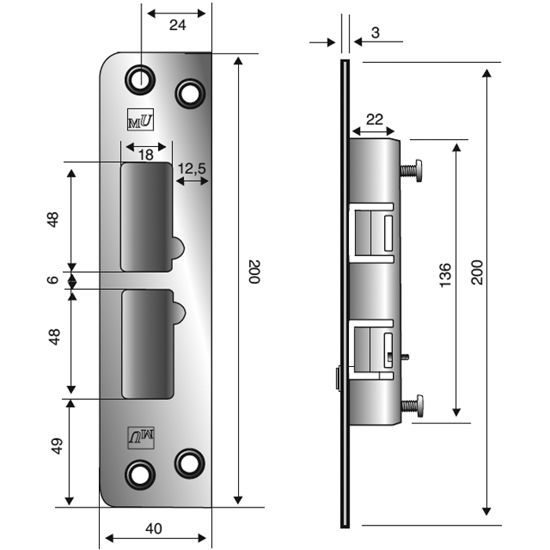 Boyesen og Munthe. SLUTTSTYKKE 1250 SIKKERHET RST. (MU3183)